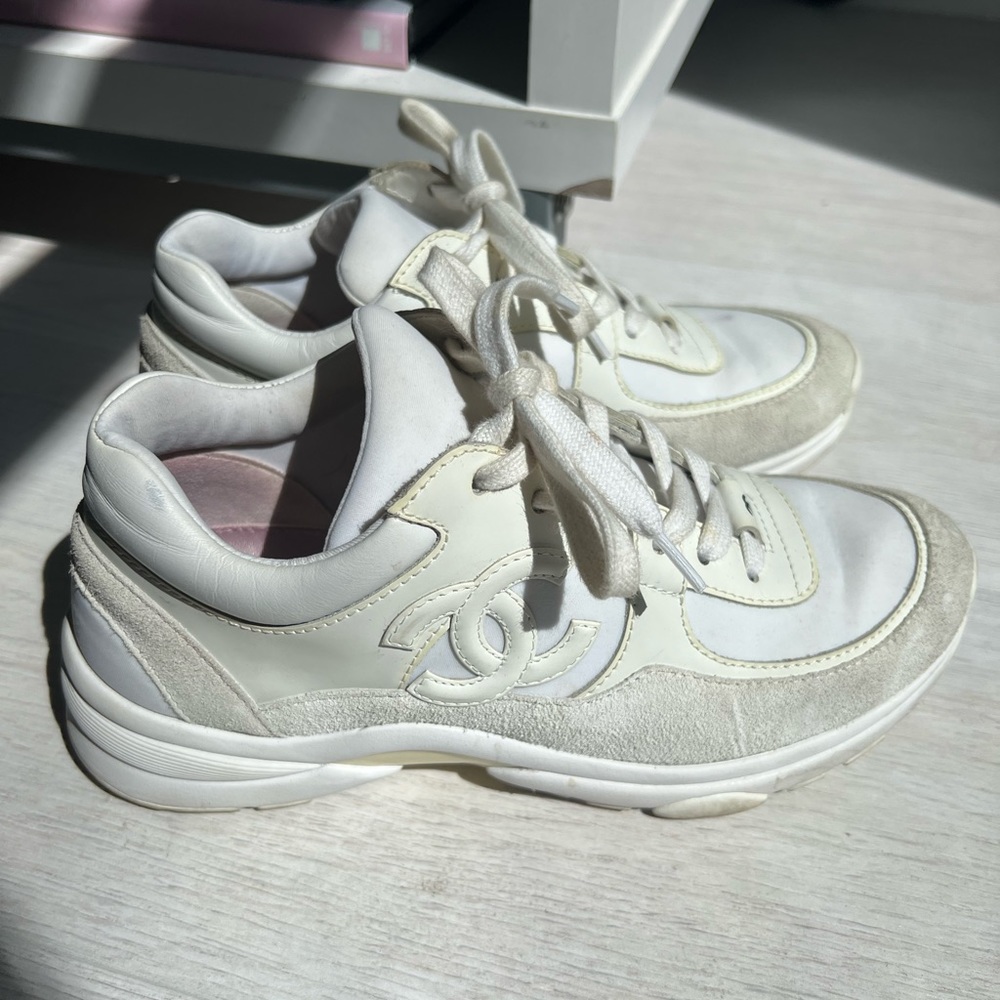 Authentic Chanel “Sport” Trainers In White - Gem